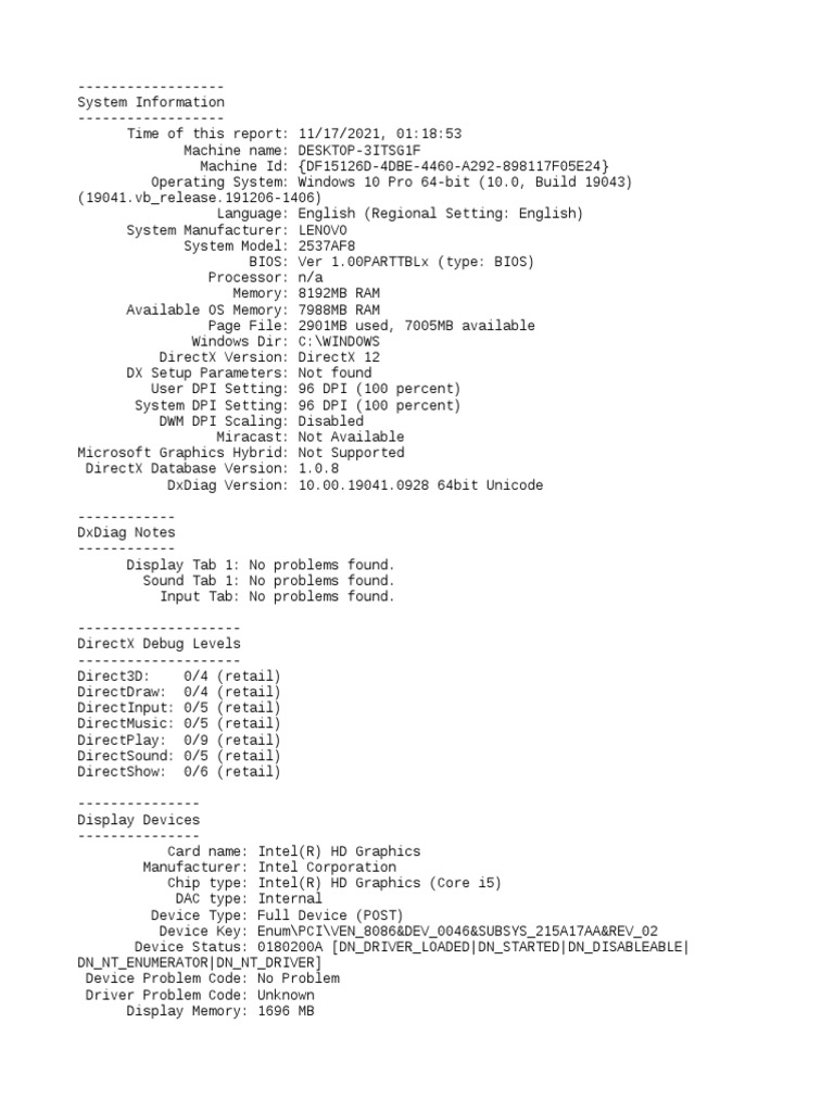 DxDiag Laptop | PDF | Device Driver | Codec