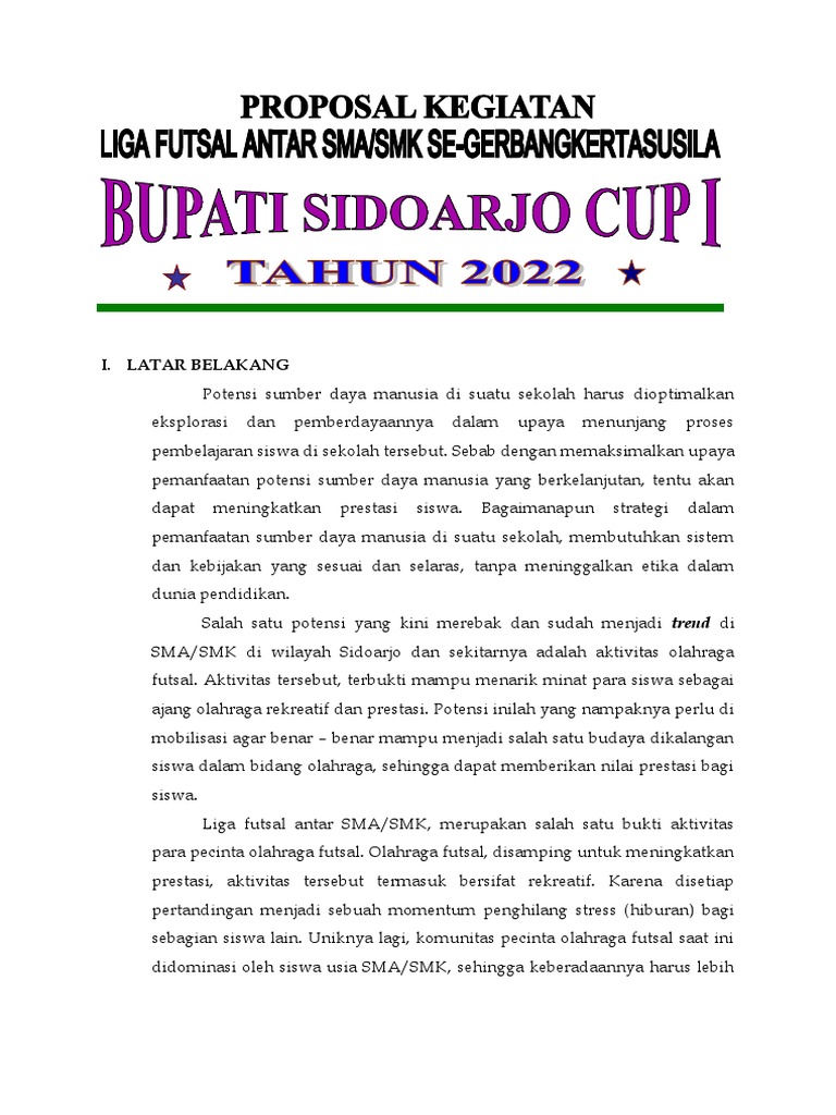 Contoh Proposal Osis | PDF | Olahraga & Rekreasi