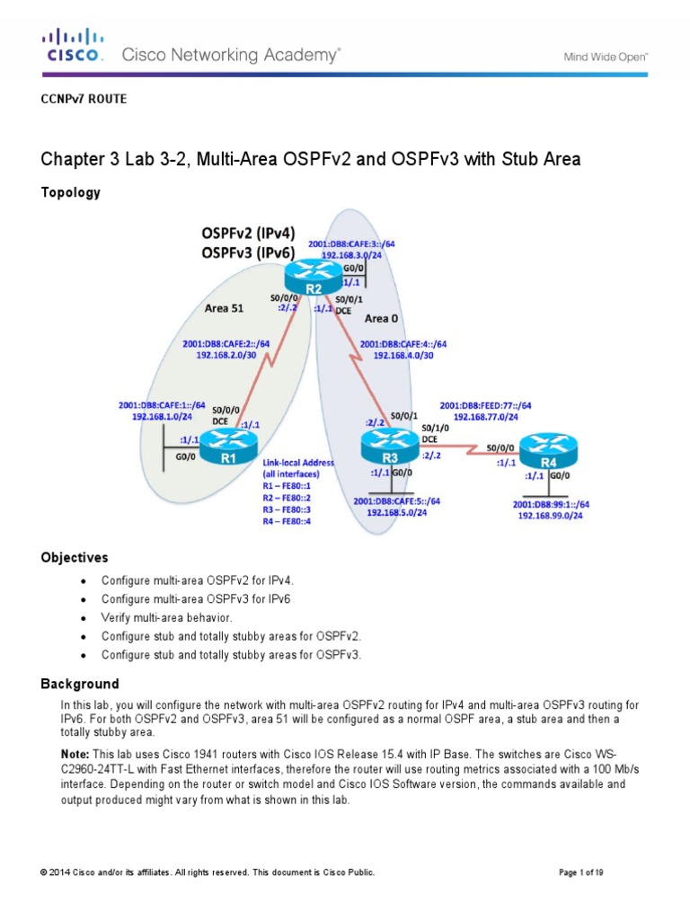 CCNPv7 ROUTE Lab3-2 Multi-Area-OSPF Students | PDF | I Pv6 | Computer Networking