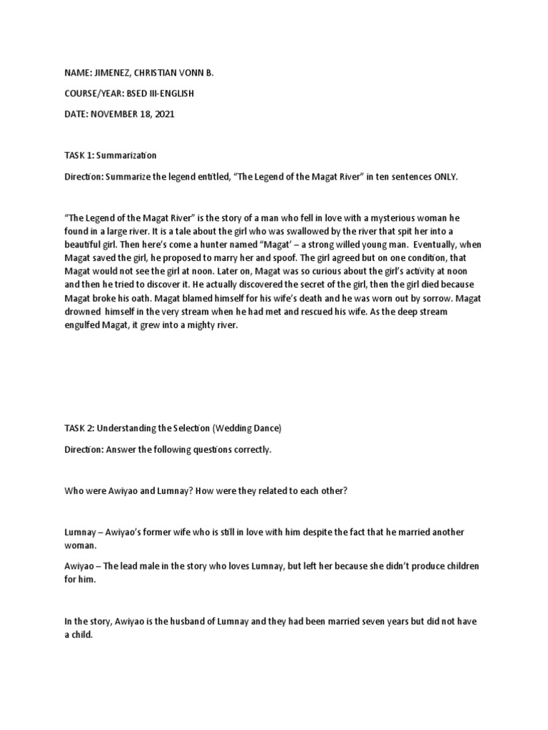 The Legend of Magat River | PDF | Poetry | General Fiction