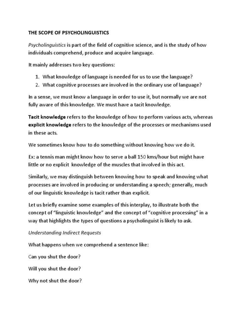 Psychology of Language | PDF | Psycholinguistics | Speech