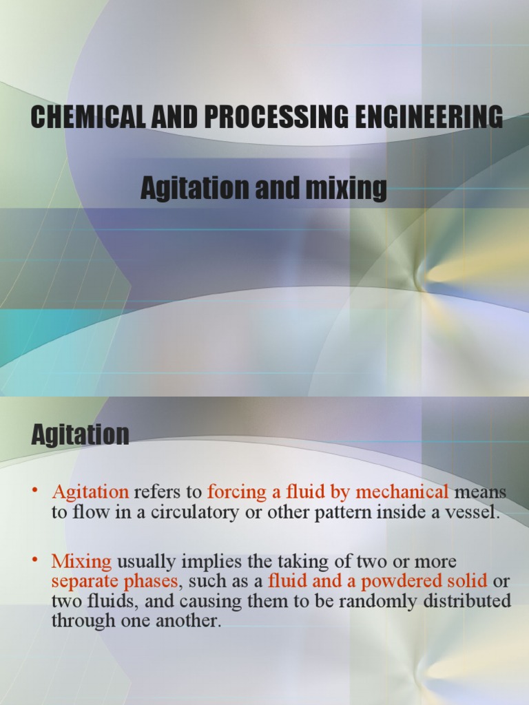 Agitation and Mixing in Chemical Engineering | PDF | Mechanical ...
