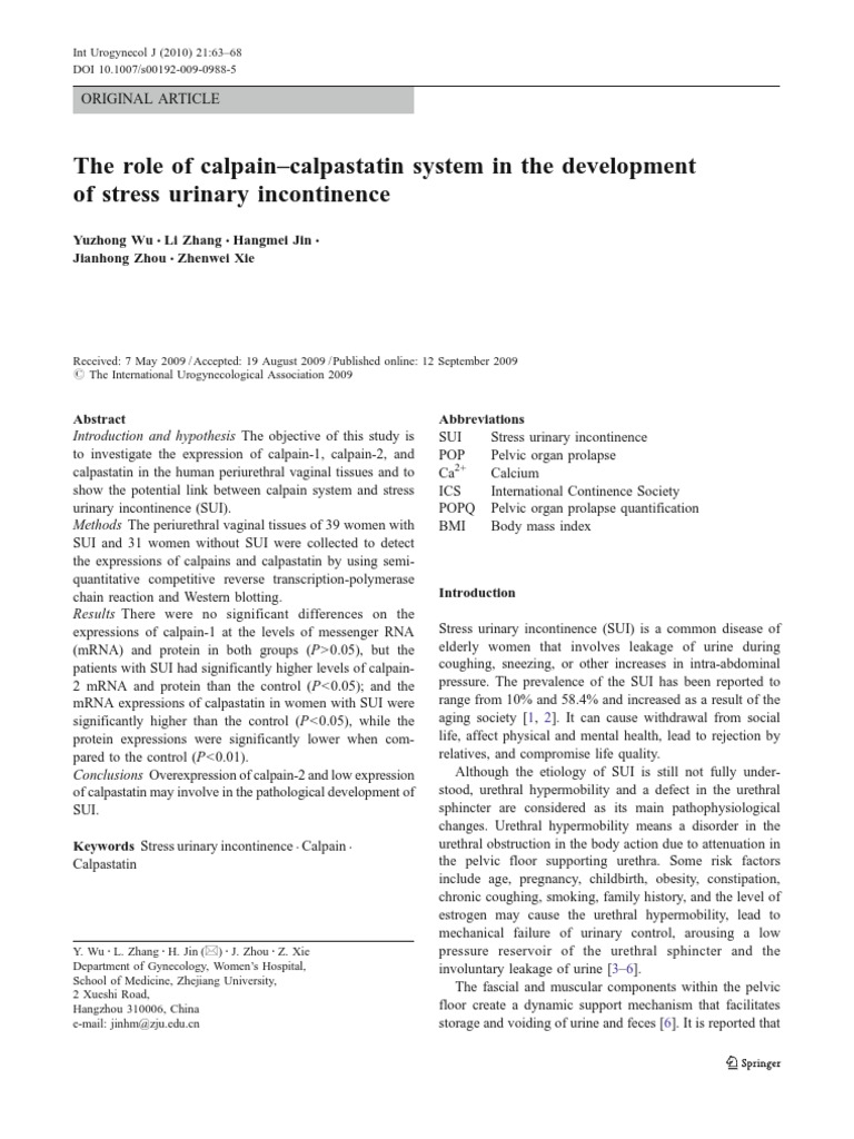 Wu, Y., Et Al (2009) - The Role of Calpain-Calpastatin System in The ...