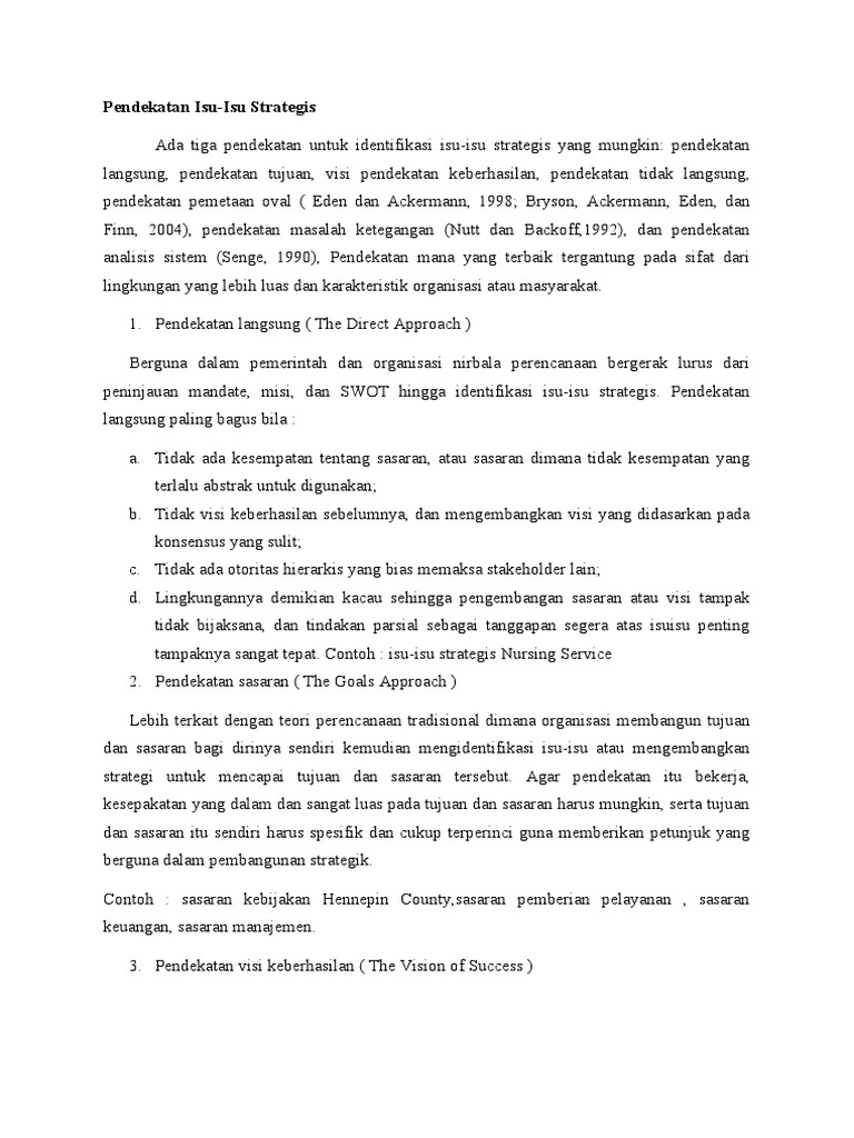 Pendekatan Isu - Isu Strategis | PDF | Karier & Perkembangan