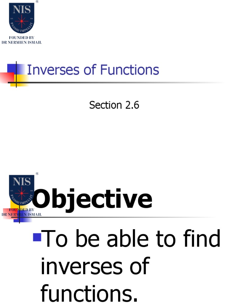 Inverses of Functions: Section 2.6 | PDF | Function (Mathematics ... Inverses of Functions: Section 2.6 | PDF | Function (Mathematics ...