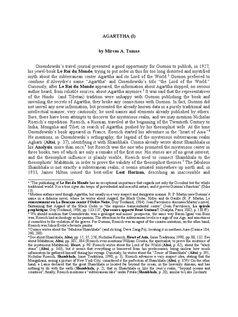 Agarttha (I) | PDF | Classics