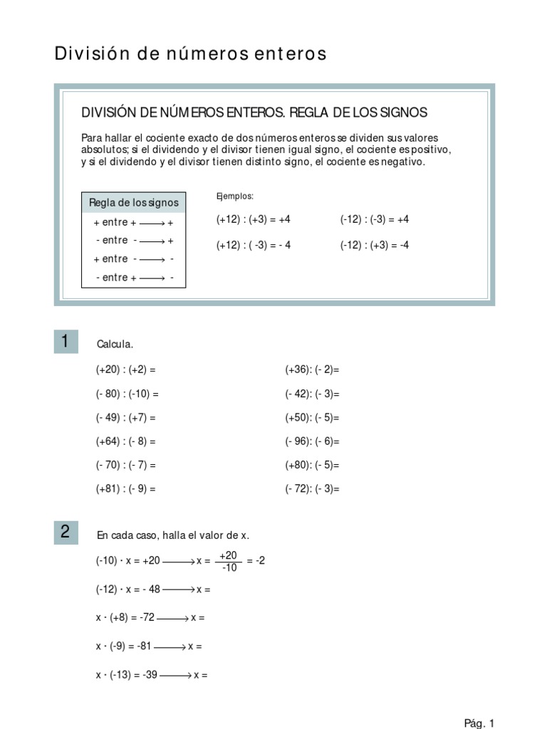 Division Enteros | PDF