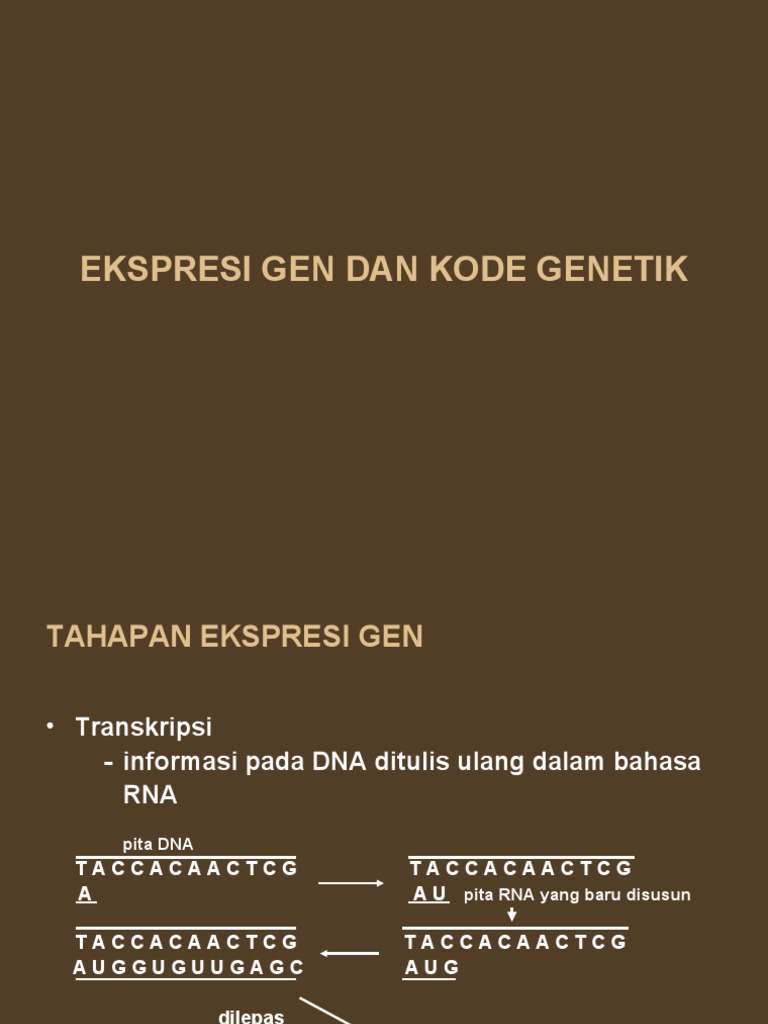 Ekspresi Gen & Kode Genetik | PDF