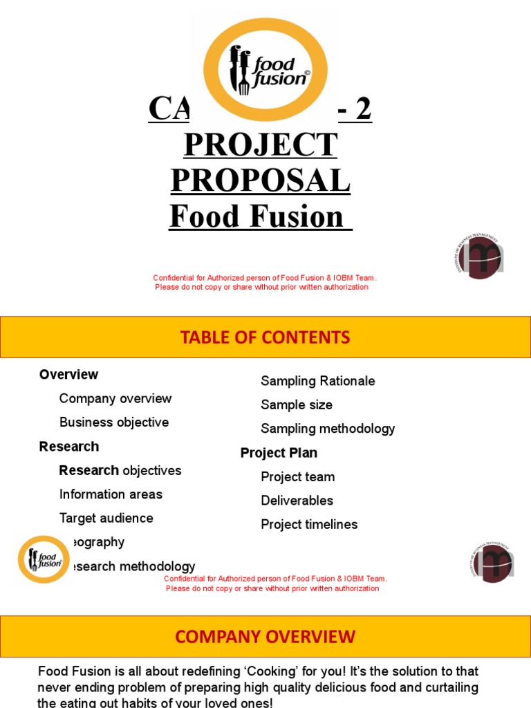 Food Fusion - Project Proposal - Mar-11, 2020 | PDF | Target Audience ...