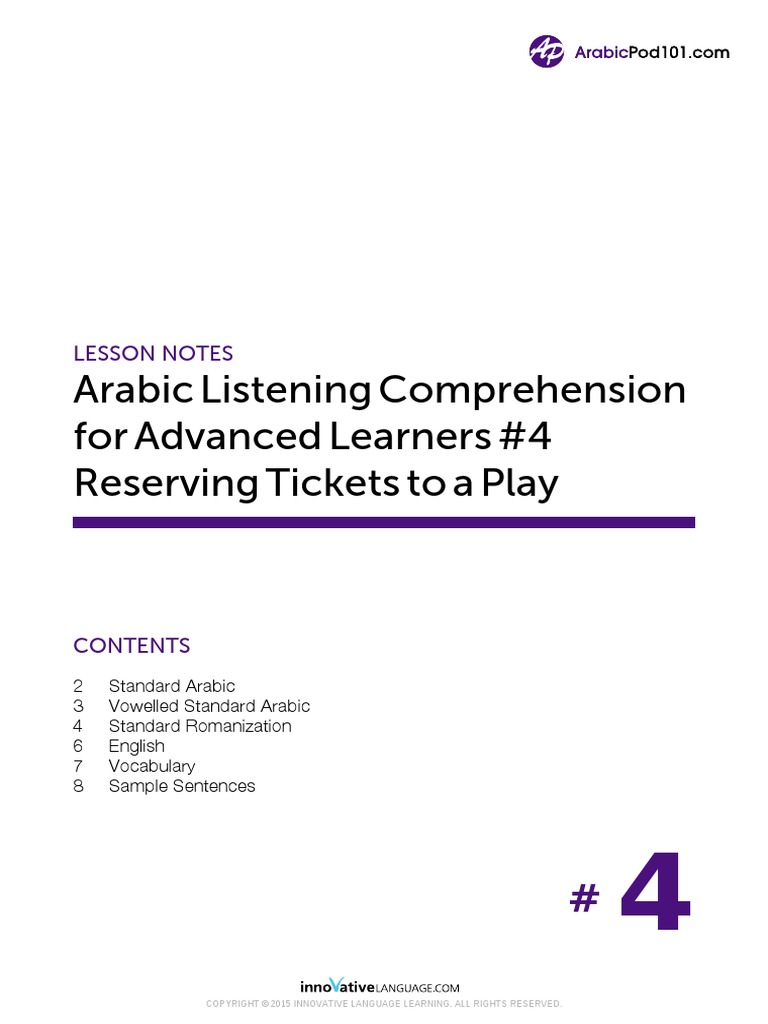 Arabic Listening Comprehension For Advanced Learners #4 Reserving ...