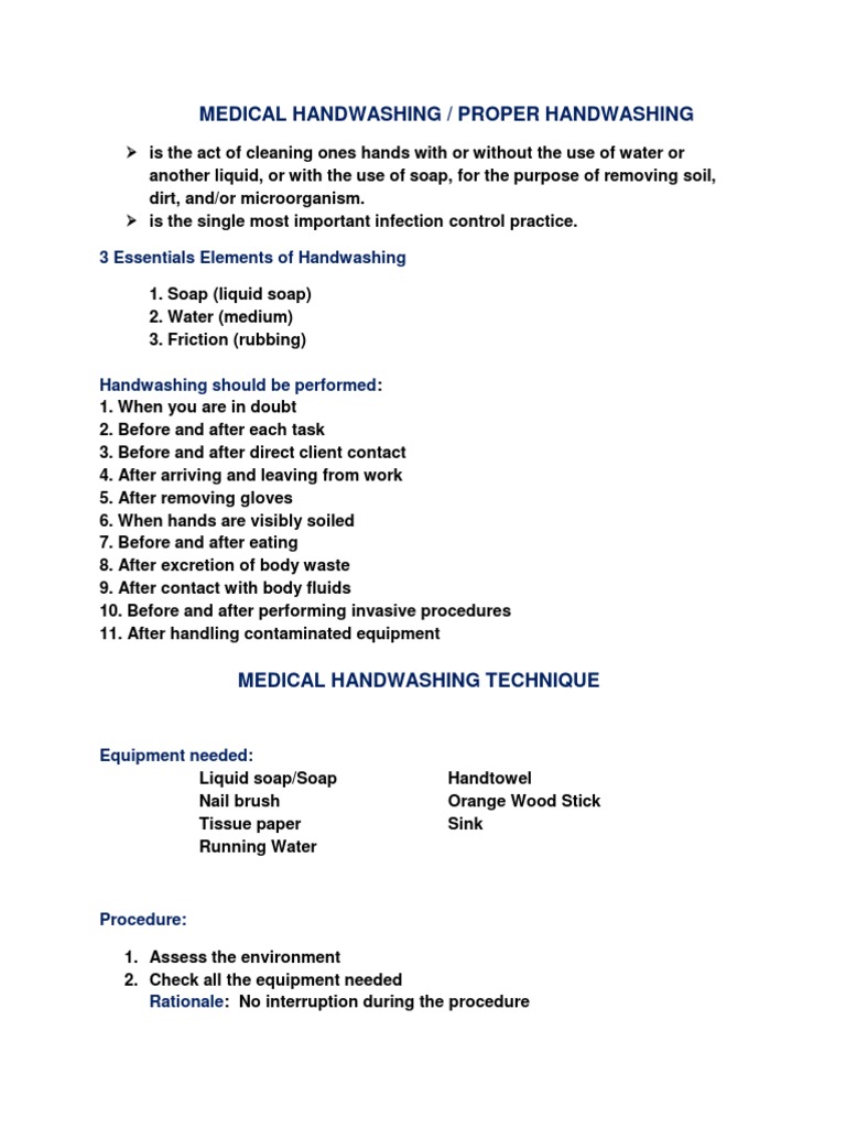 Medical Handwashing and Other PPE Procedure | PDF | Hand Washing | Hand