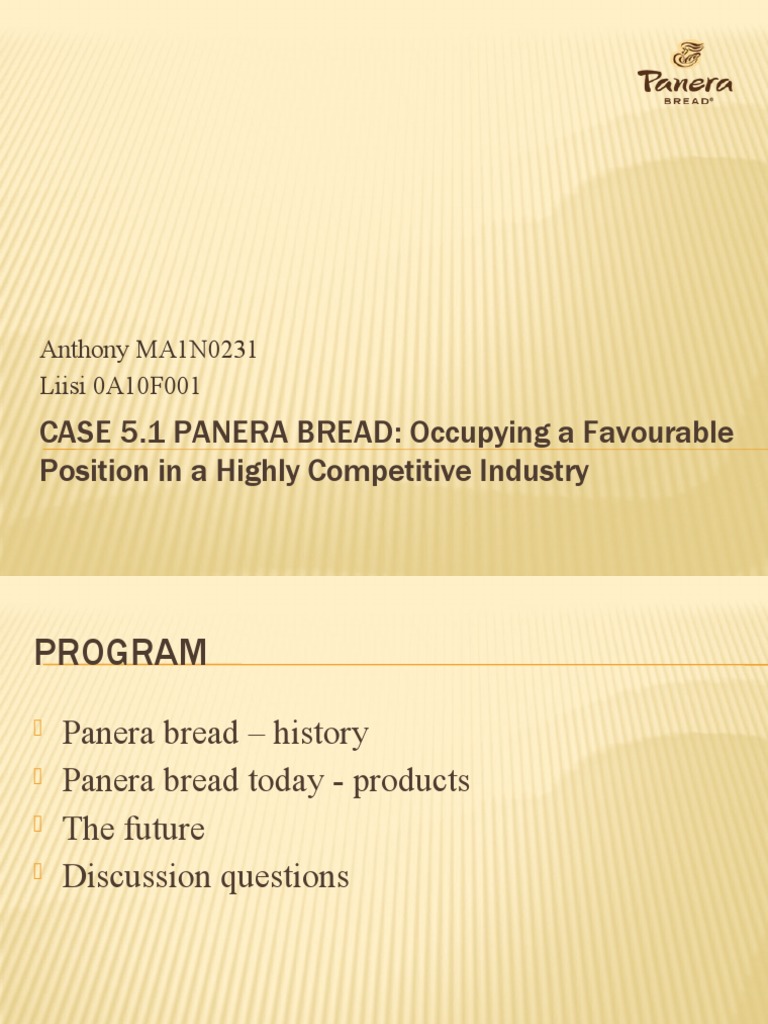 CASE 5.1 PANERA BREAD: Occupying A Favourable Position in A Highly Competitive Industry | PDF ...