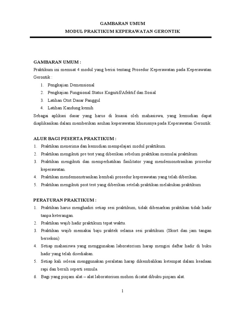 Modul Praktikum Gerontik | PDF