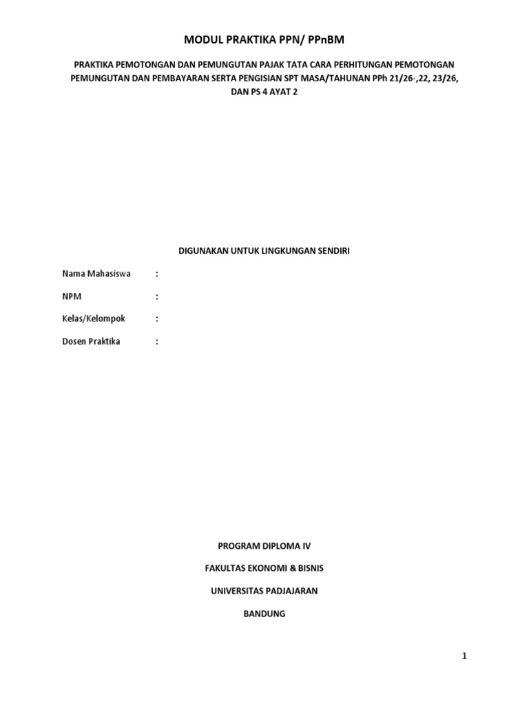 PRAKTIKA PPN PPNBM Kelompok 6 | PDF