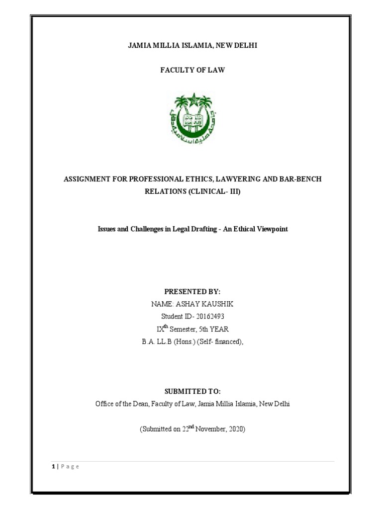 Legal Ethics in India Clinical Paper | PDF | Pleading | Public Law