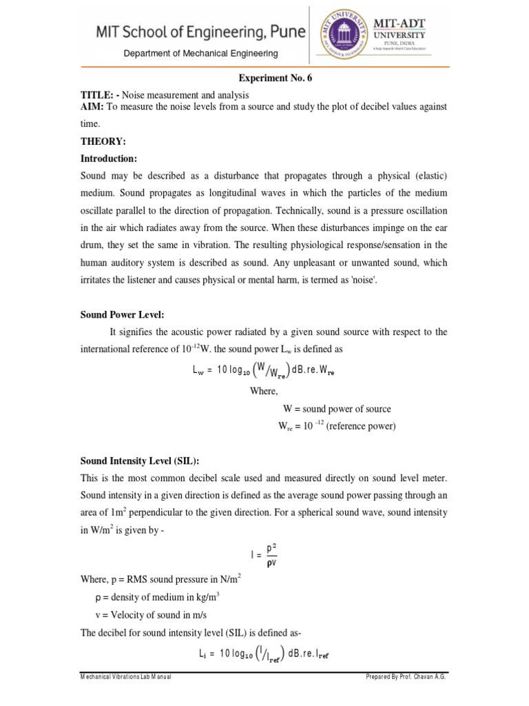 Noise Measurement and Analysis Lab Guide | PDF | Sound | Microphone