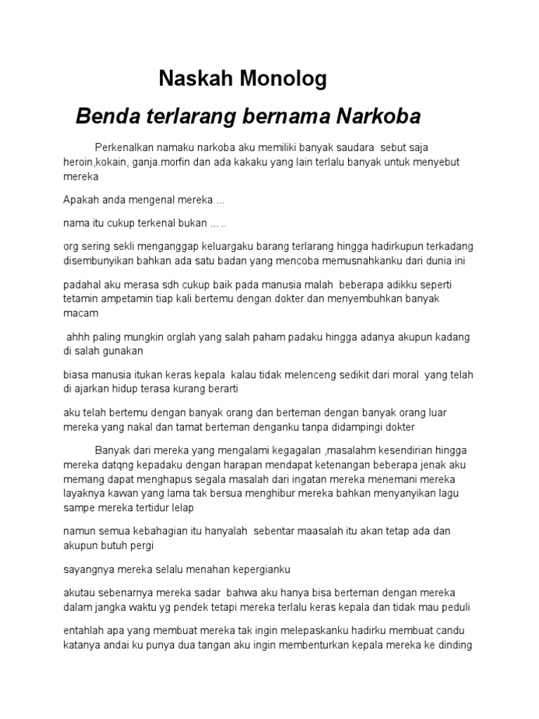 Naskah Monolog | PDF | Gaya Hidup