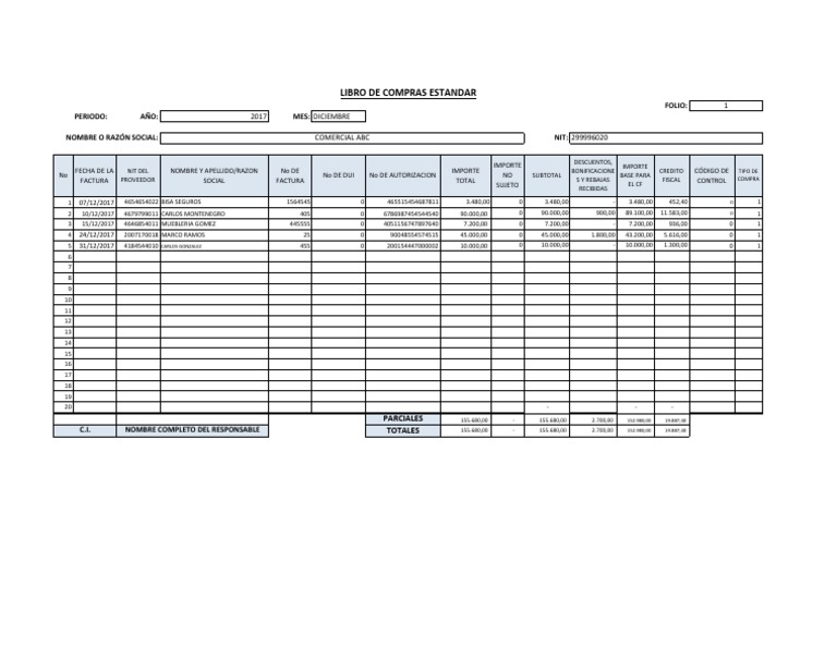 Formato Libro de Compras | PDF