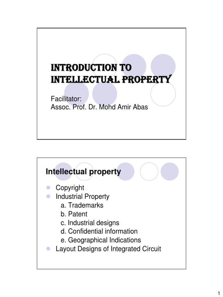 Introduction To Intellectual Property | PDF | Intellectual Property ...