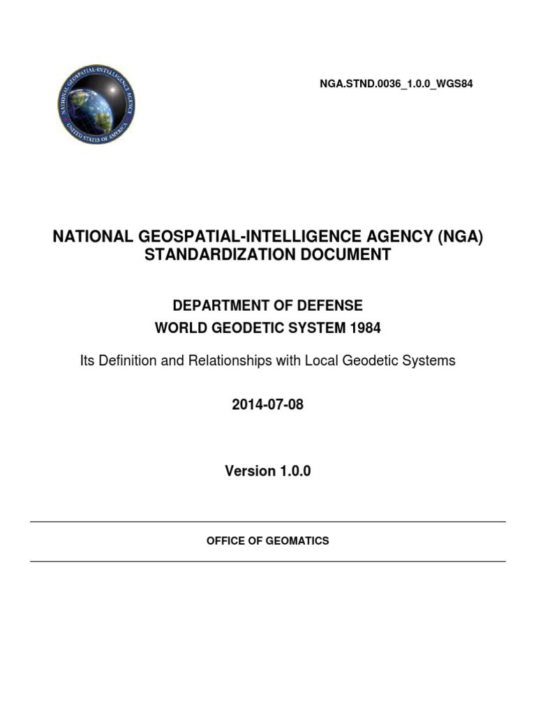 NGA Standard Defines DoD WGS 84 | PDF | Geodesy | Metrology