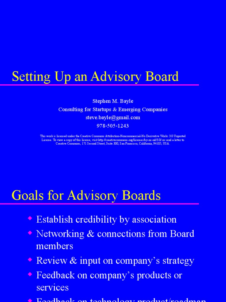 Advisory Board Setup Guide | PDF | Startup Company | Small Business ...