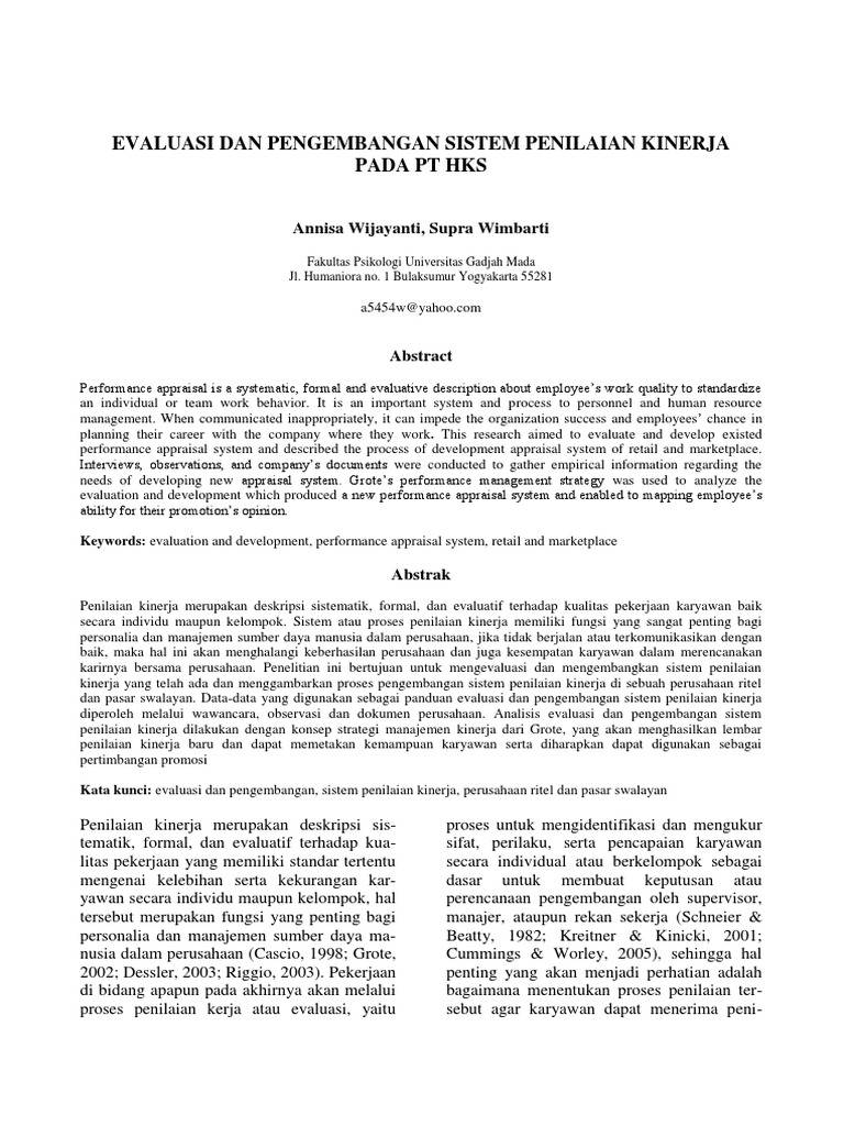 ID Evaluasi Dan Pengembangan Sistem Penilai | PDF | Karier & Perkembangan | Pengembangan Diri