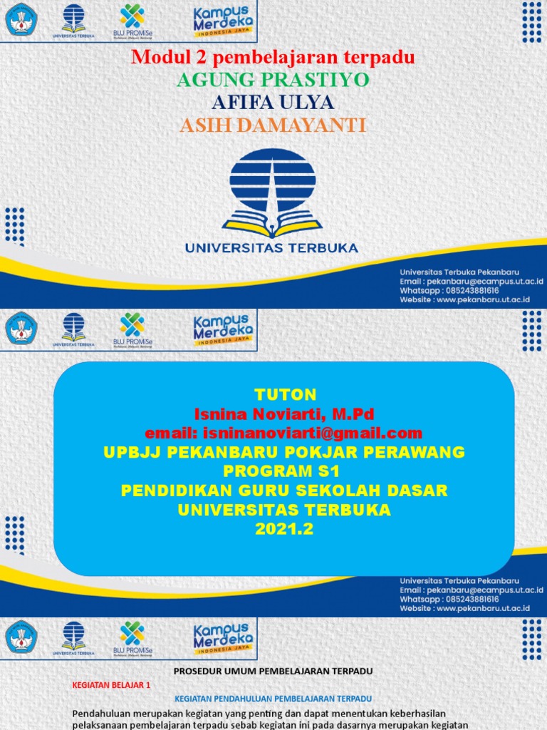 Modul 2 Pembelajaran Terpadu | PDF | Karier & Perkembangan | Kesehatan ...