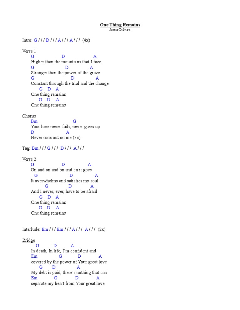 One Thing Remains | PDF