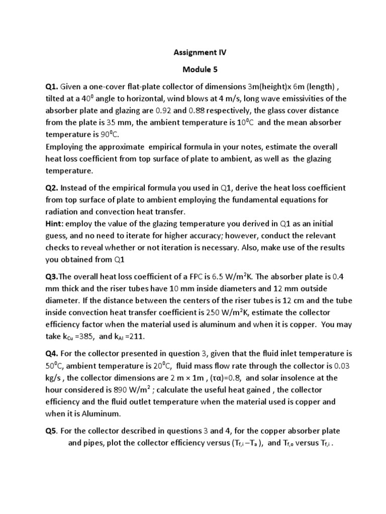 Assignment IV Version 1 | Download Free PDF | Heat Transfer | Nature