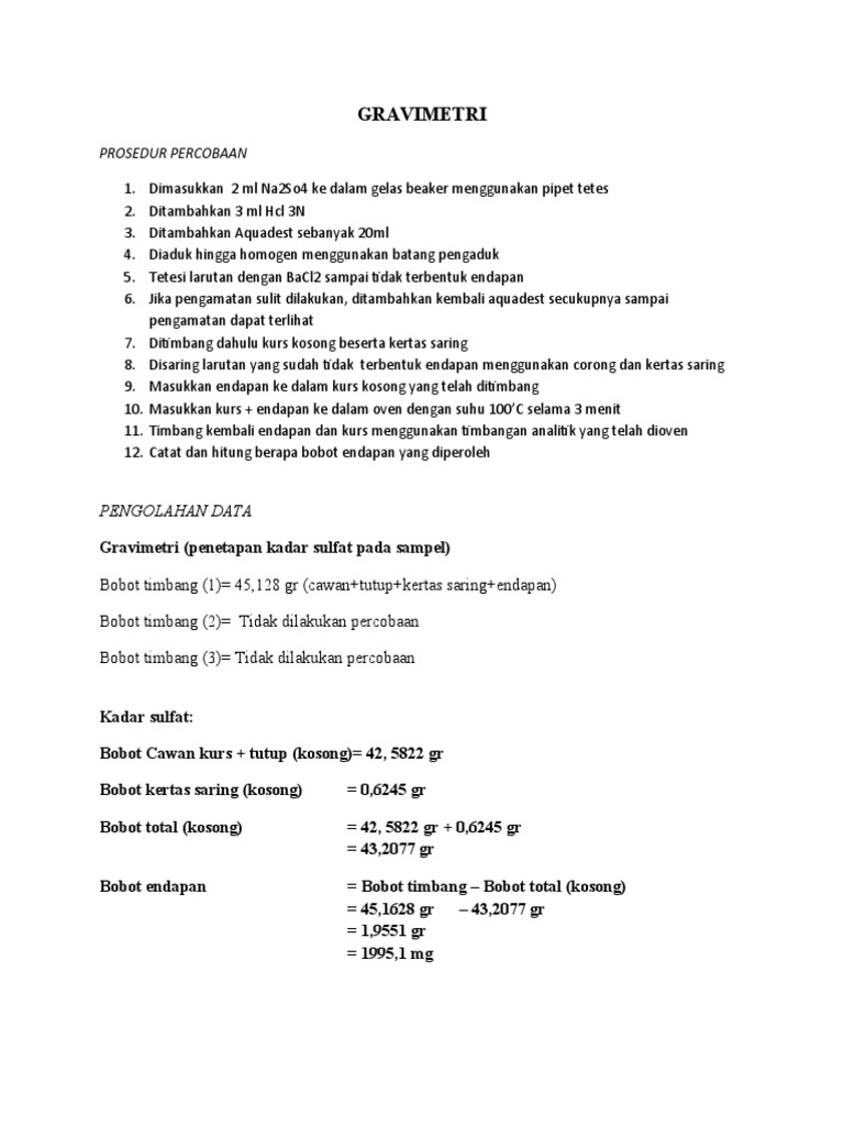 Gravimetri Muti Fix | PDF