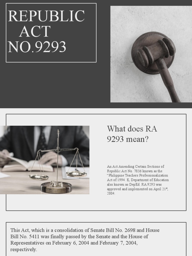 Ra 9293 | PDF | Licensure | Teachers