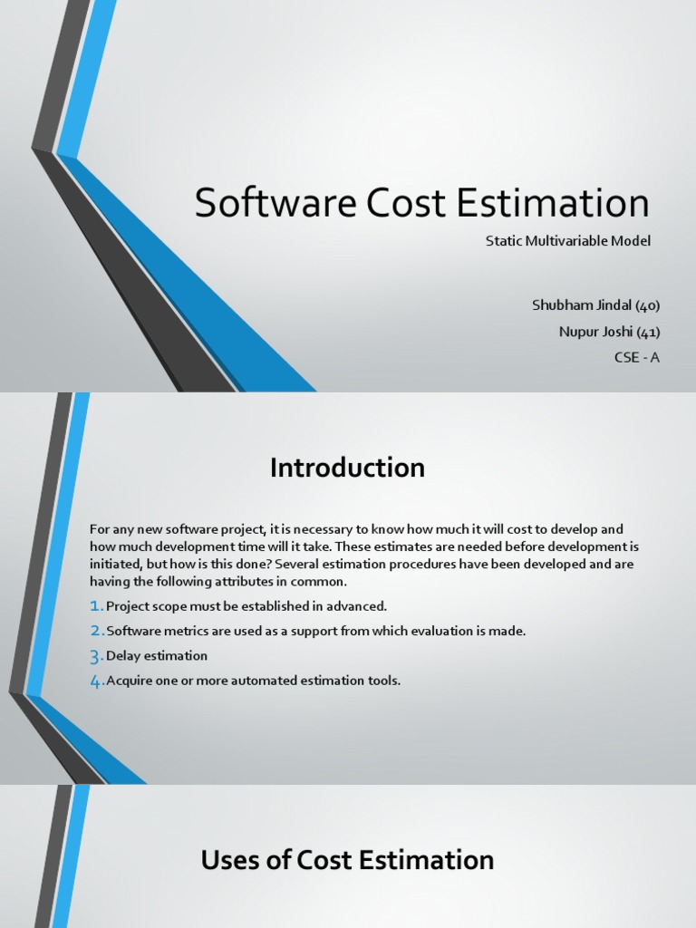 Software Cost Estimation: Static Multivariable Model | PDF | Variable (Computer Science) | Software