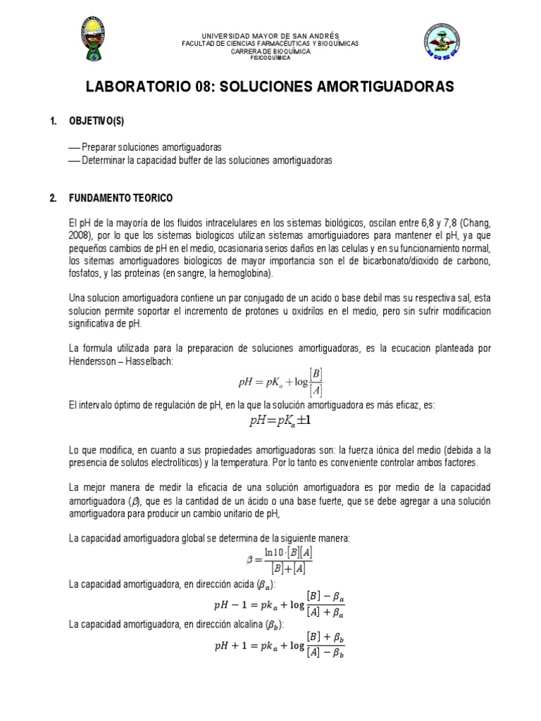 Lab 08 | PDF | Solución tampón | Ph