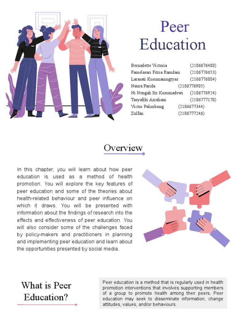 What Is Peer Education and How Peer Education Is Used - Adet | PDF ...