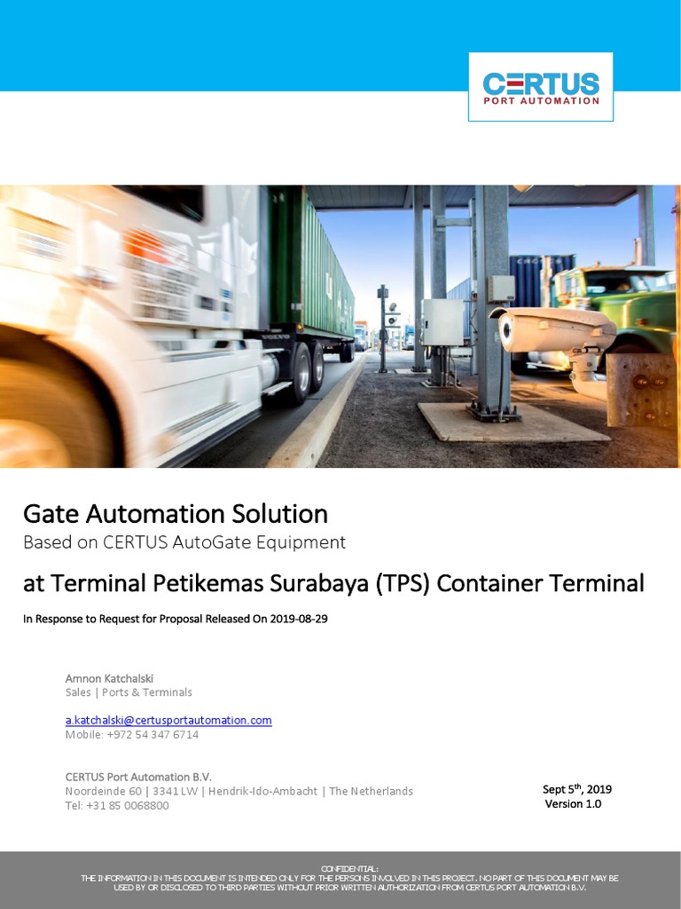 CERTUS Proposal To Jaya Teknik For AutoGate at TPS | PDF | Voice Over ...