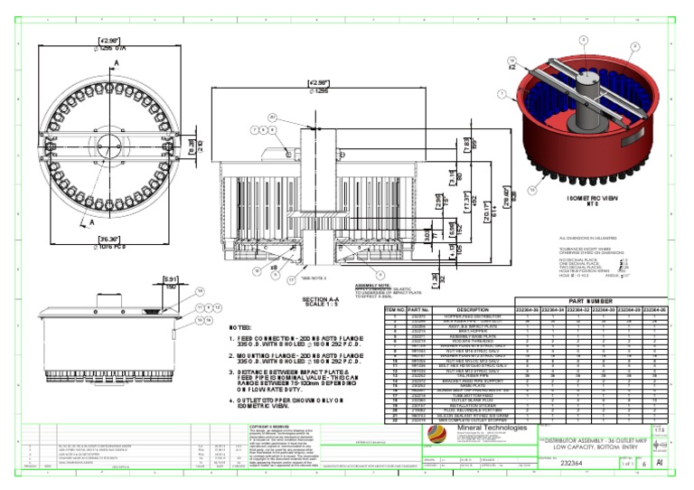 (36-Way Distributor Drawing) | PDF | Screw | Equipment
