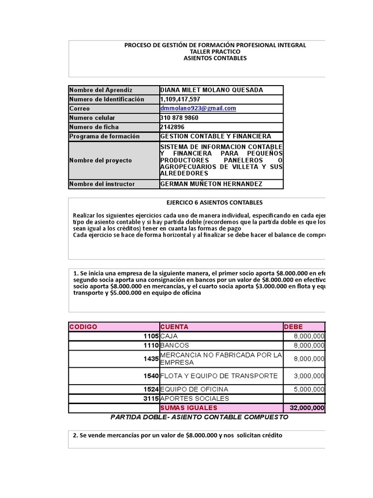Ejercicios Asientos Contables | PDF | Contabilidad | Bancos