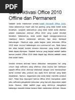 Begini Cara Aktivasi Microsoft Office 2010 Secara Offline Dan Permanent | PDF