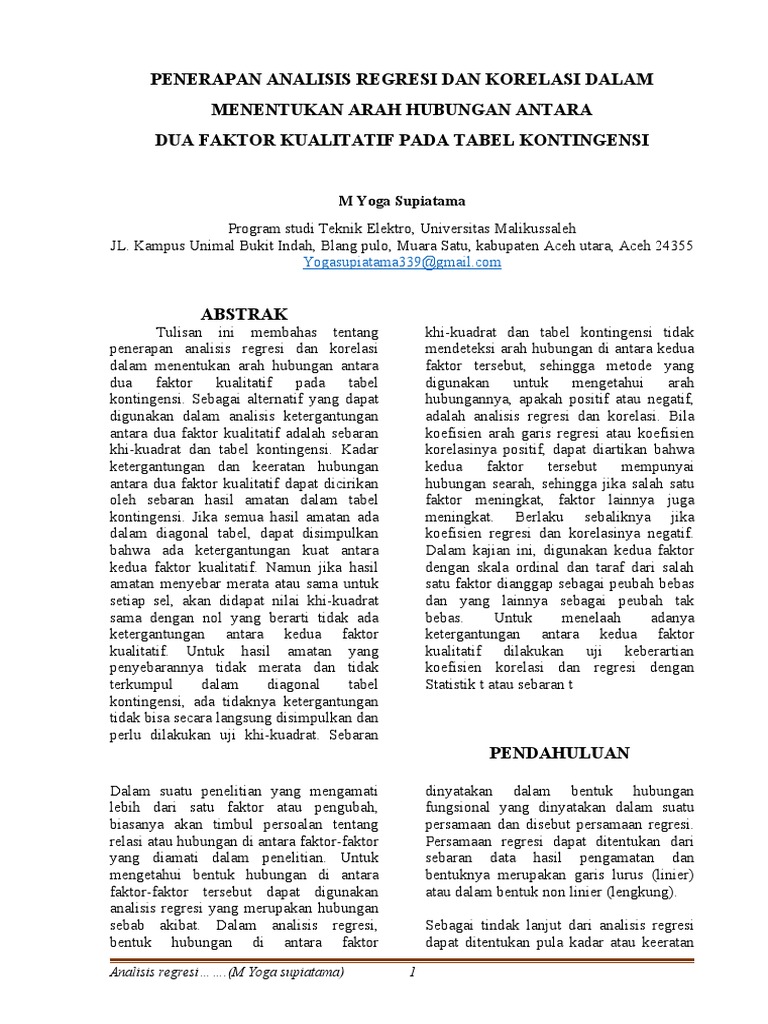 JURNAL Analisis Regresi | PDF
