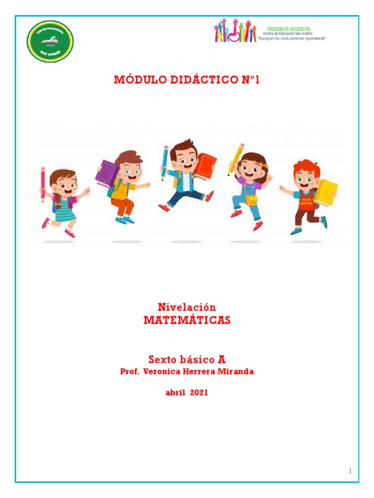 Módulo 1 Matemática 6° Basico | PDF | Porcentaje | Aprendizaje