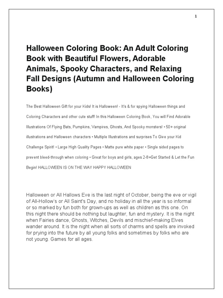 Halloween Coloring Book | PDF | Halloween | Supernatural Legends