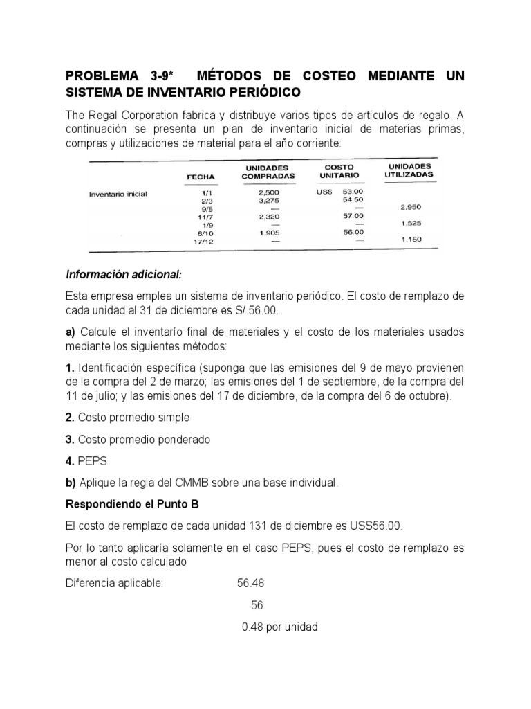 Practica de Inventario Equivalente Al 2do Parcial | PDF | Inventario