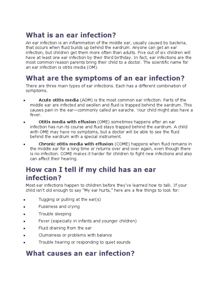 What Is An Ear Infection | PDF | Ear | Neurology