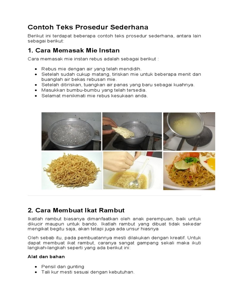Contoh Teks Prosedur Sederhana | PDF