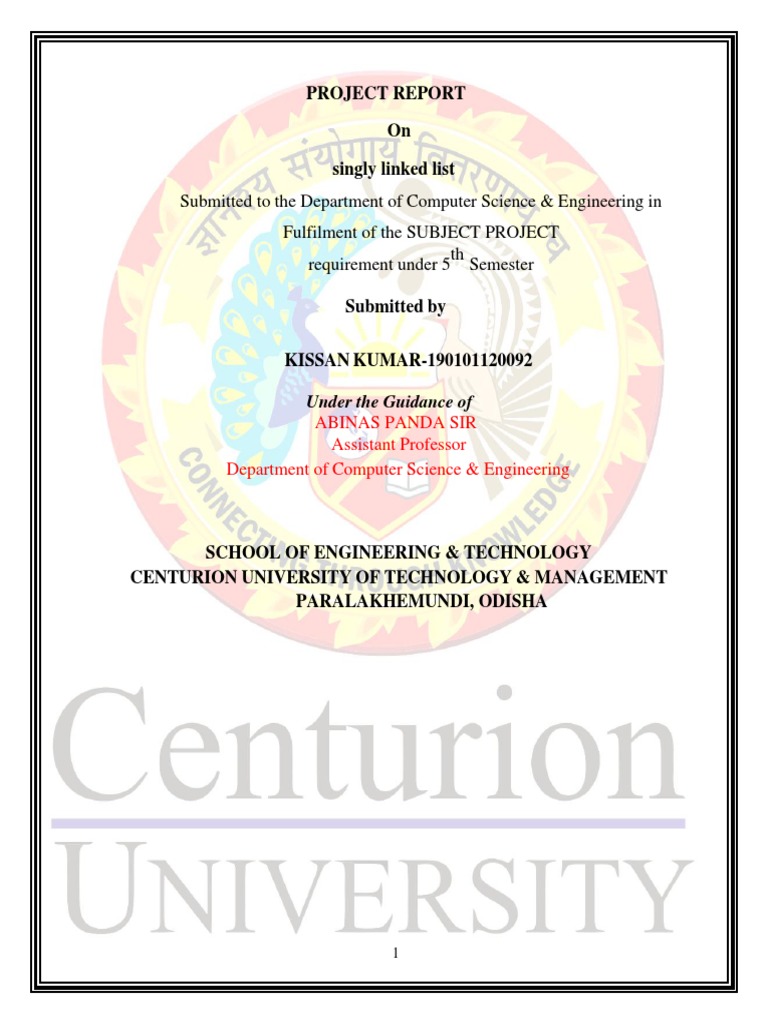 PROJECT REPORT (Singly Linked List) | PDF | Pointer (Computer Programming) | Algorithms And Data ...