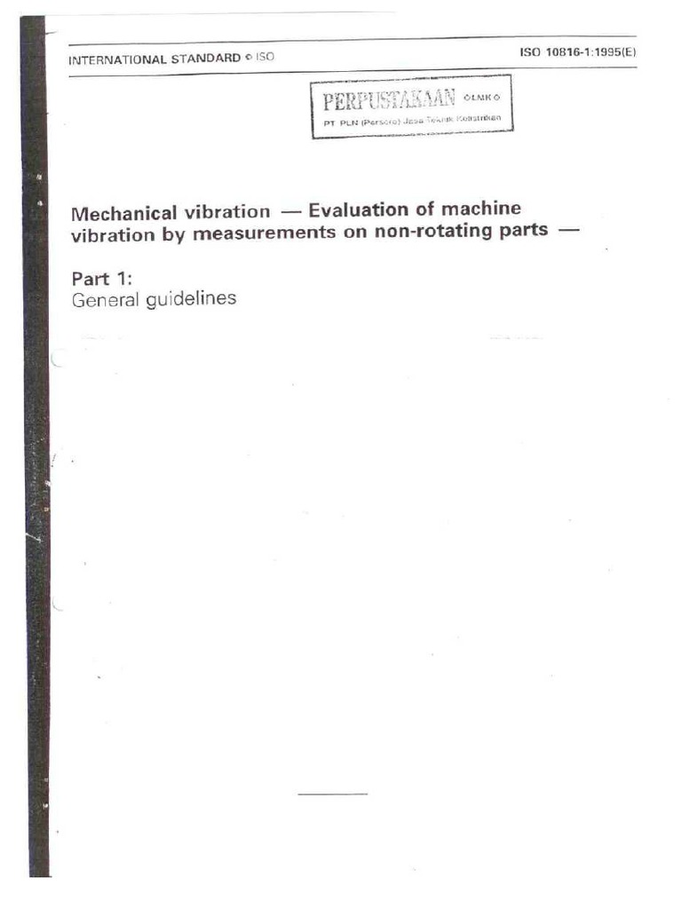 ISO 10816-1 - 1995 - Mechanical Vibration Evaluation of Machine Vibration by Measurements On Non ...