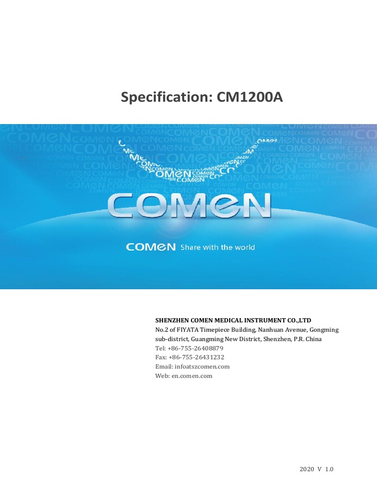 Specification: CM1200A: Shenzhen Comen Medical Instrument Co.,Ltd | PDF ...