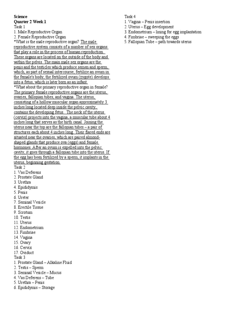 Science Quarter 2 Week 1 | PDF | Wellness
