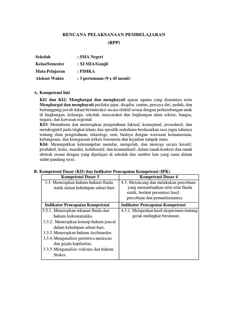 RPP K13 (Xi - Ganjil) | PDF