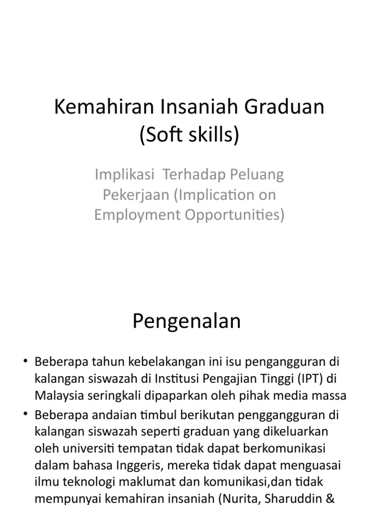 Kemahiran Insaniah Graduan (Soft Skills) | PDF | Nonverbal Communication | Psychological Concepts